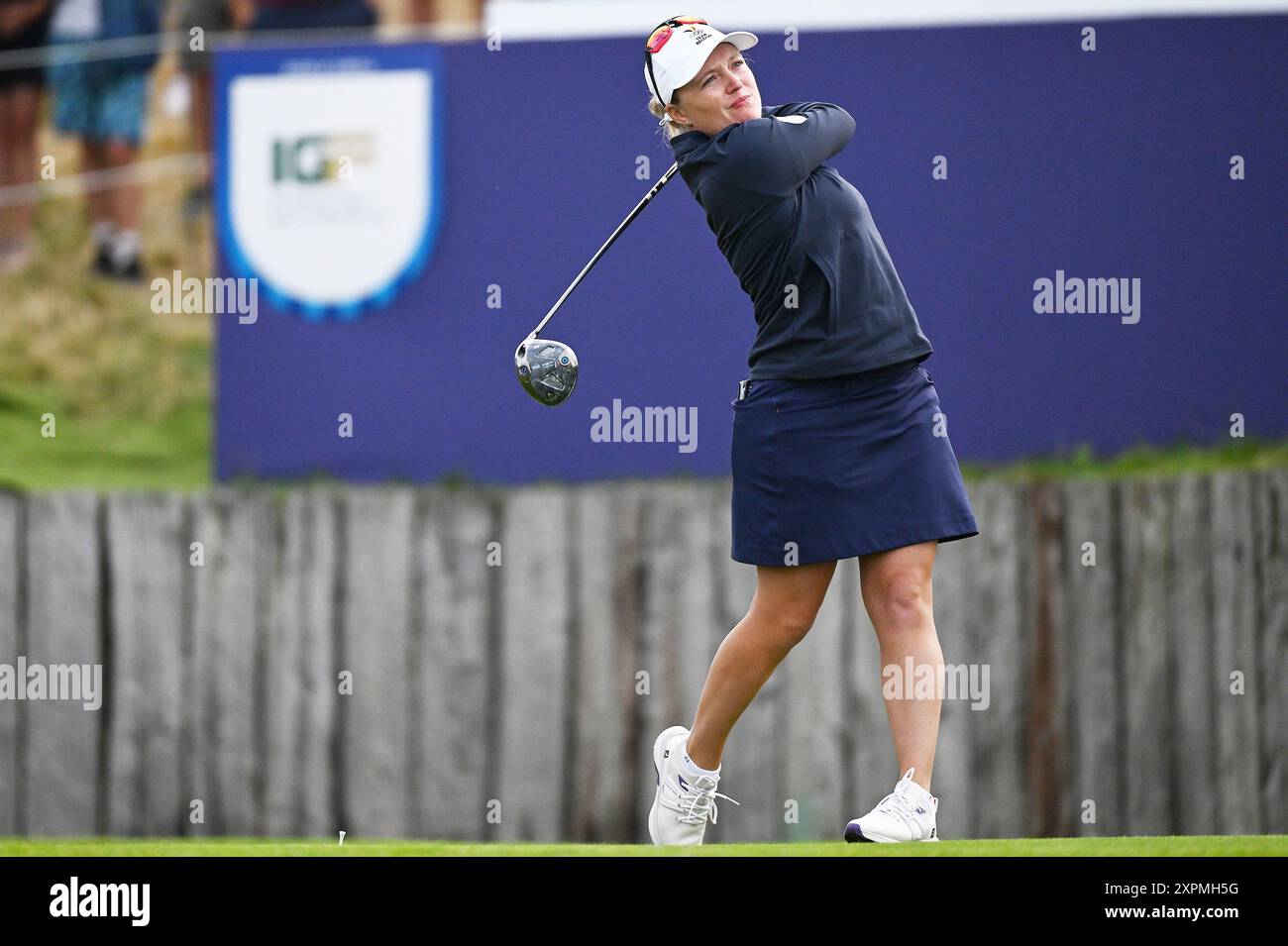 Belgian golfer Manon De Roey pictured in action during the first round ...