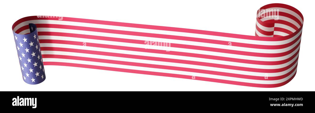 USA flag with dynamic ribbon twist, perfect as versatile header or ...