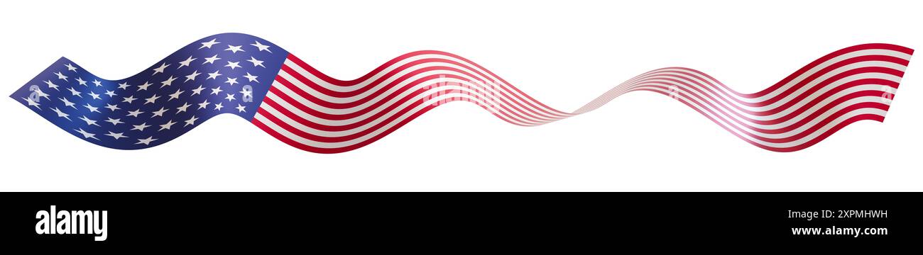 Dynamic, flowing American flag in a wavy form that makes it ideal as a ...