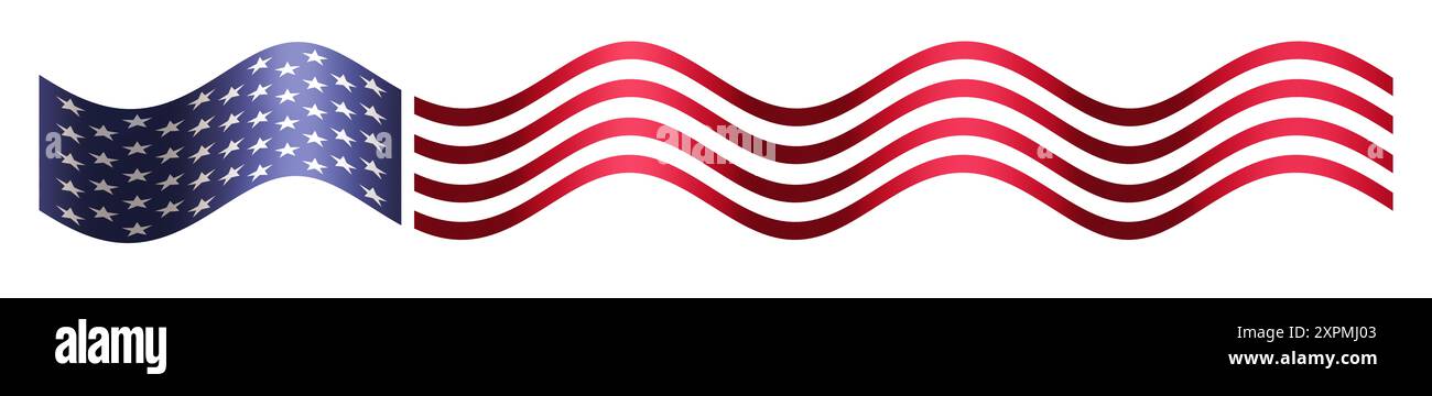 Dynamic, flowing American flag in a wavy form that makes it ideal as a ...