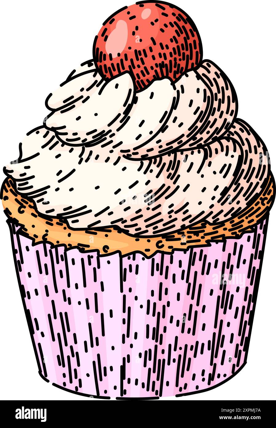 baking cupcake sketch hand drawn vector Stock Vector Image & Art - Alamy