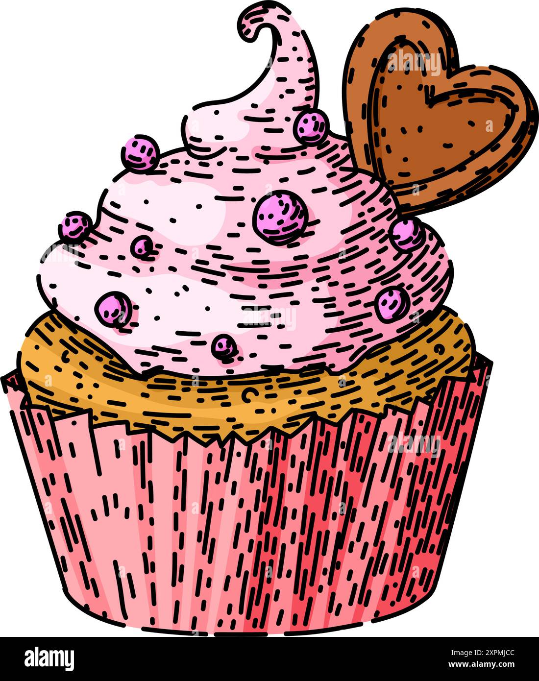 dessert cupcake sketch hand drawn vector Stock Vector Image & Art - Alamy
