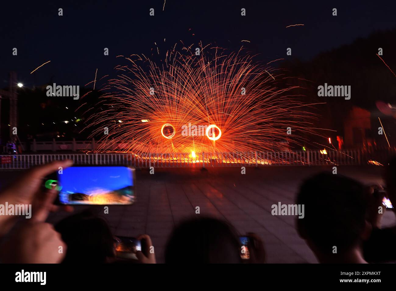 Folk artists perform the intangible cultural heritage skill in Shaodong ...