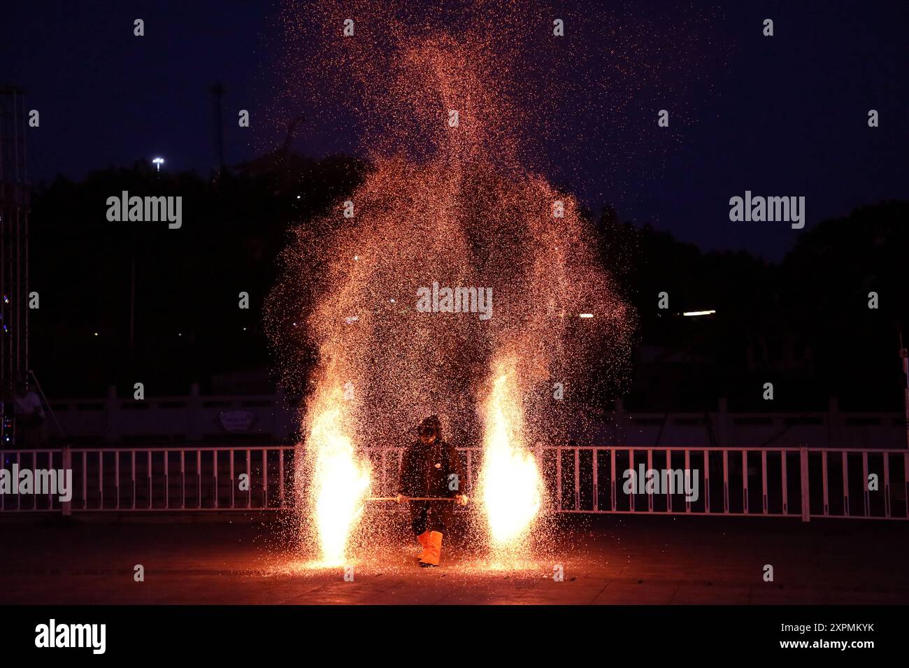 Folk artists perform the intangible cultural heritage skill in Shaodong ...