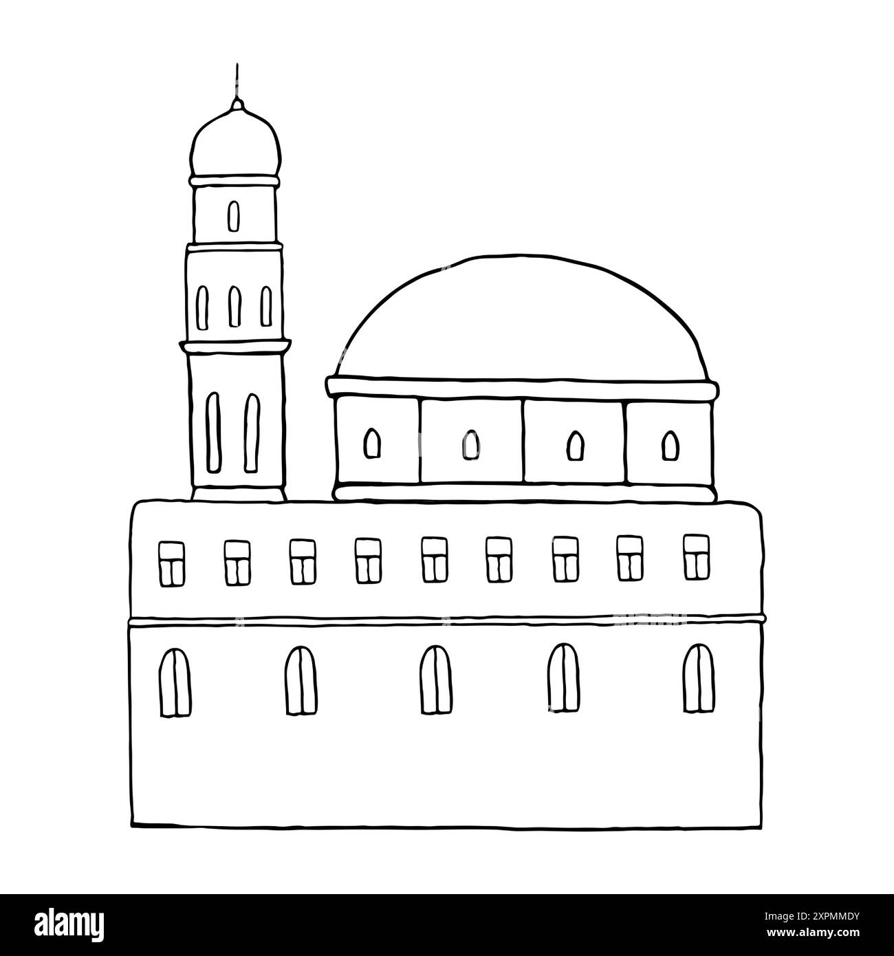 Black and white Arabic mosque house with dome Stock Vector Image & Art ...