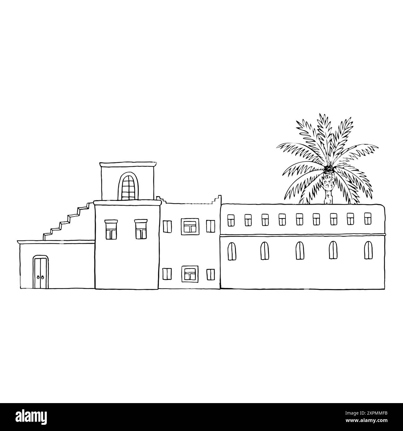 Traditional Arabic houses on middle east street Stock Vector Image ...