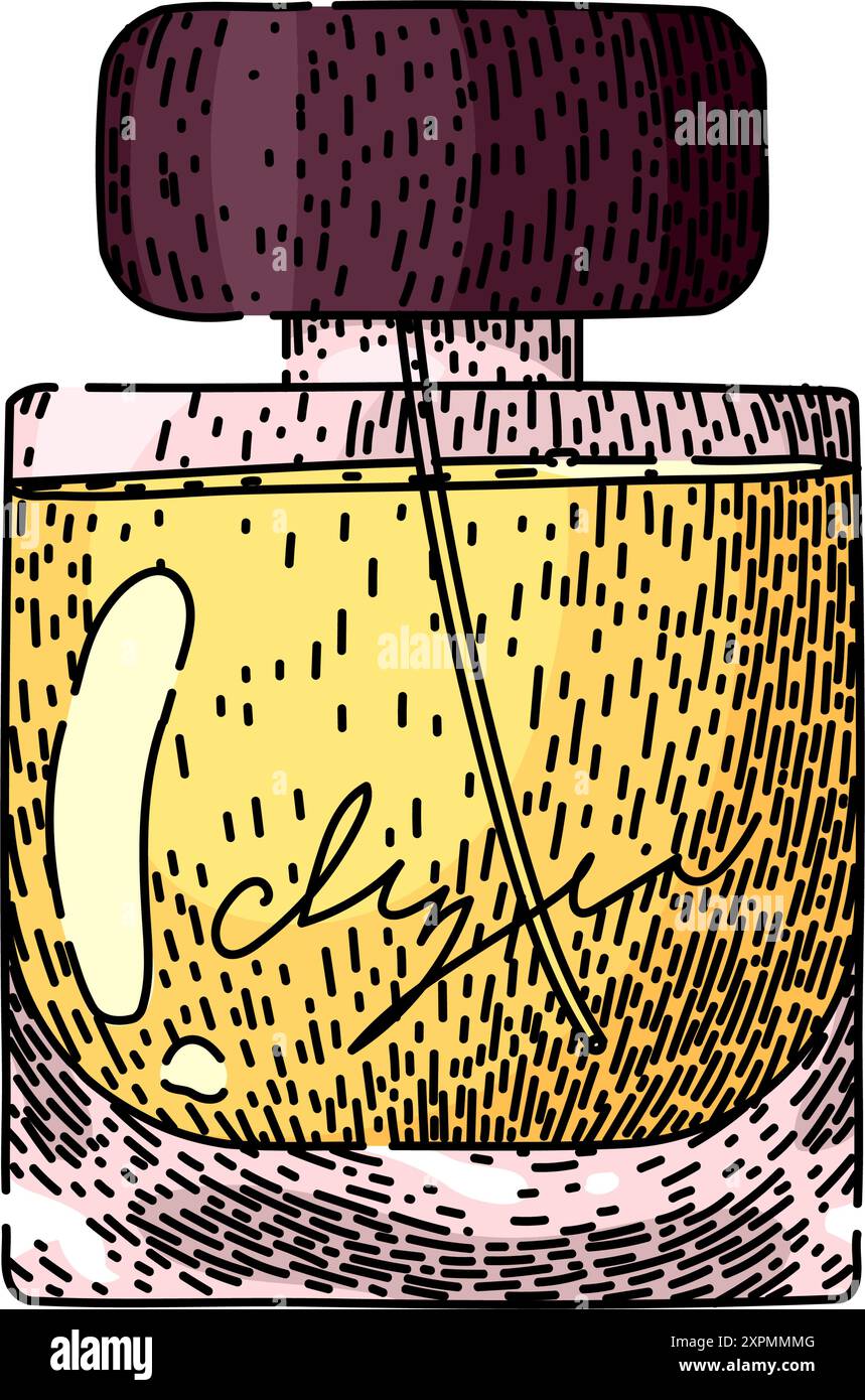 cologne perfum bottle male sketch hand drawn vector Stock Vector Image ...