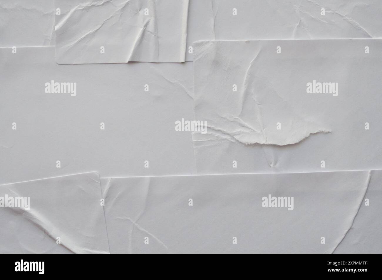 Blank white crumpled and creased sticker paper poster texture ...