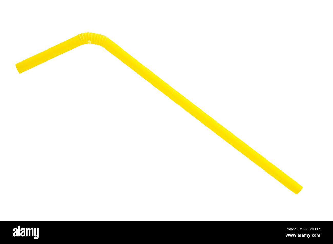 Yellow plastic straw isolated on white background Stock Photo - Alamy