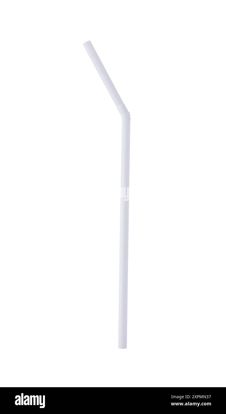 White plastic straw isolated on white background Stock Photo - Alamy