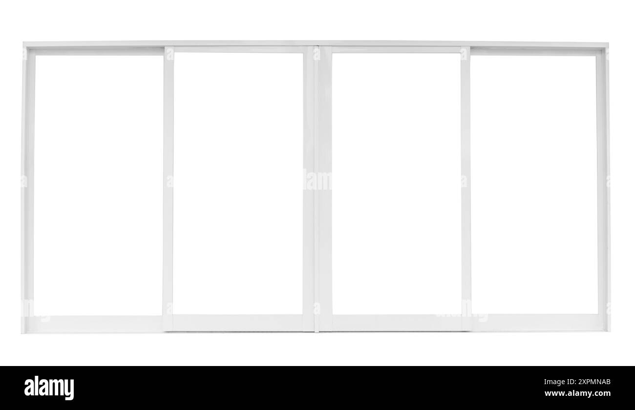 Real modern house window frame isolated on white background Stock Photo ...