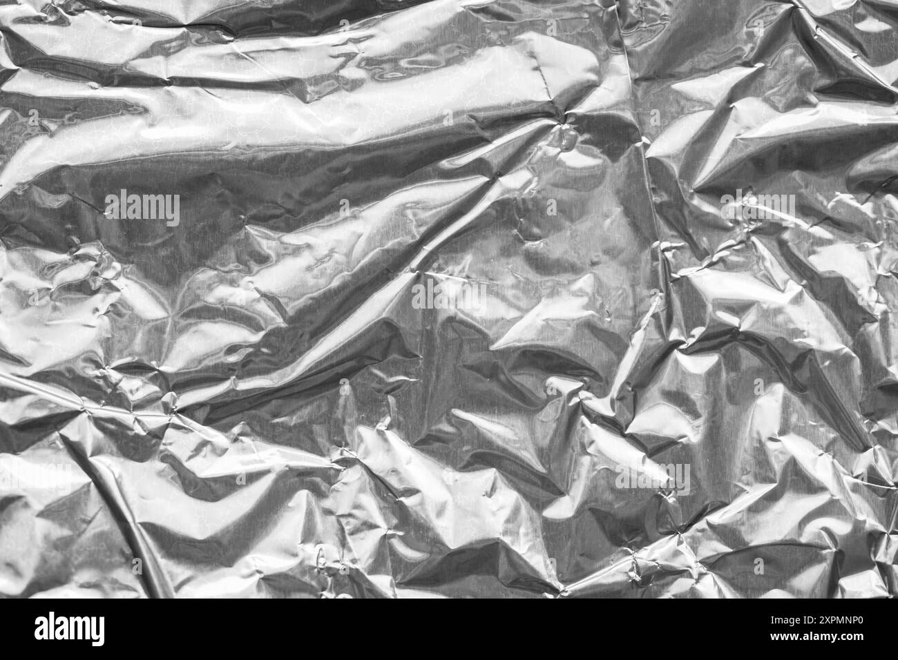 Shiny metal silver gray foil crumpled texture background Stock Photo ...