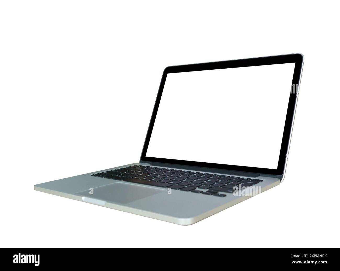 Laptop computer with blank screen isolated on white background Stock ...