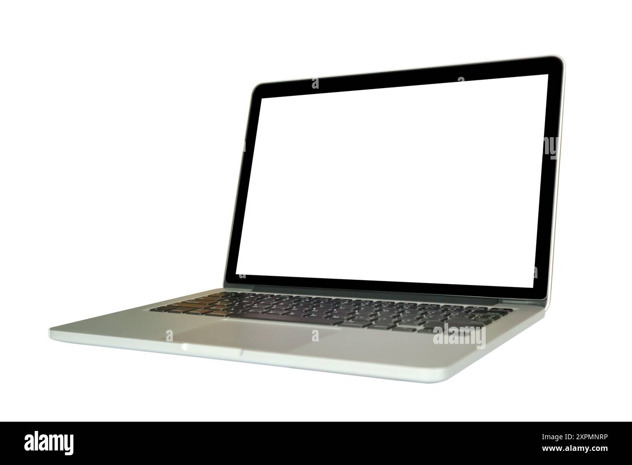 Laptop computer with blank screen isolated on white background Stock ...