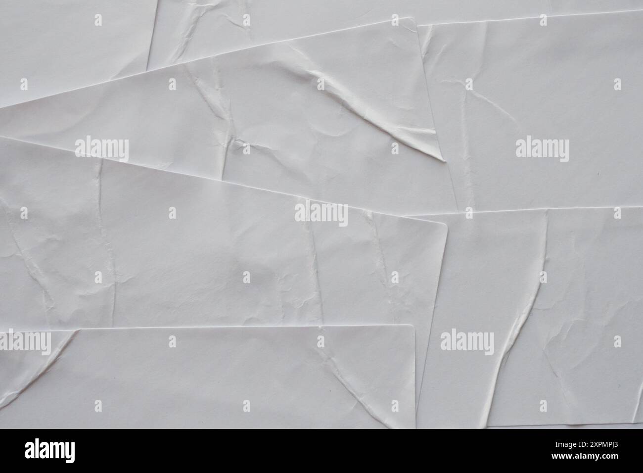 Blank white crumpled and creased sticker paper poster texture ...