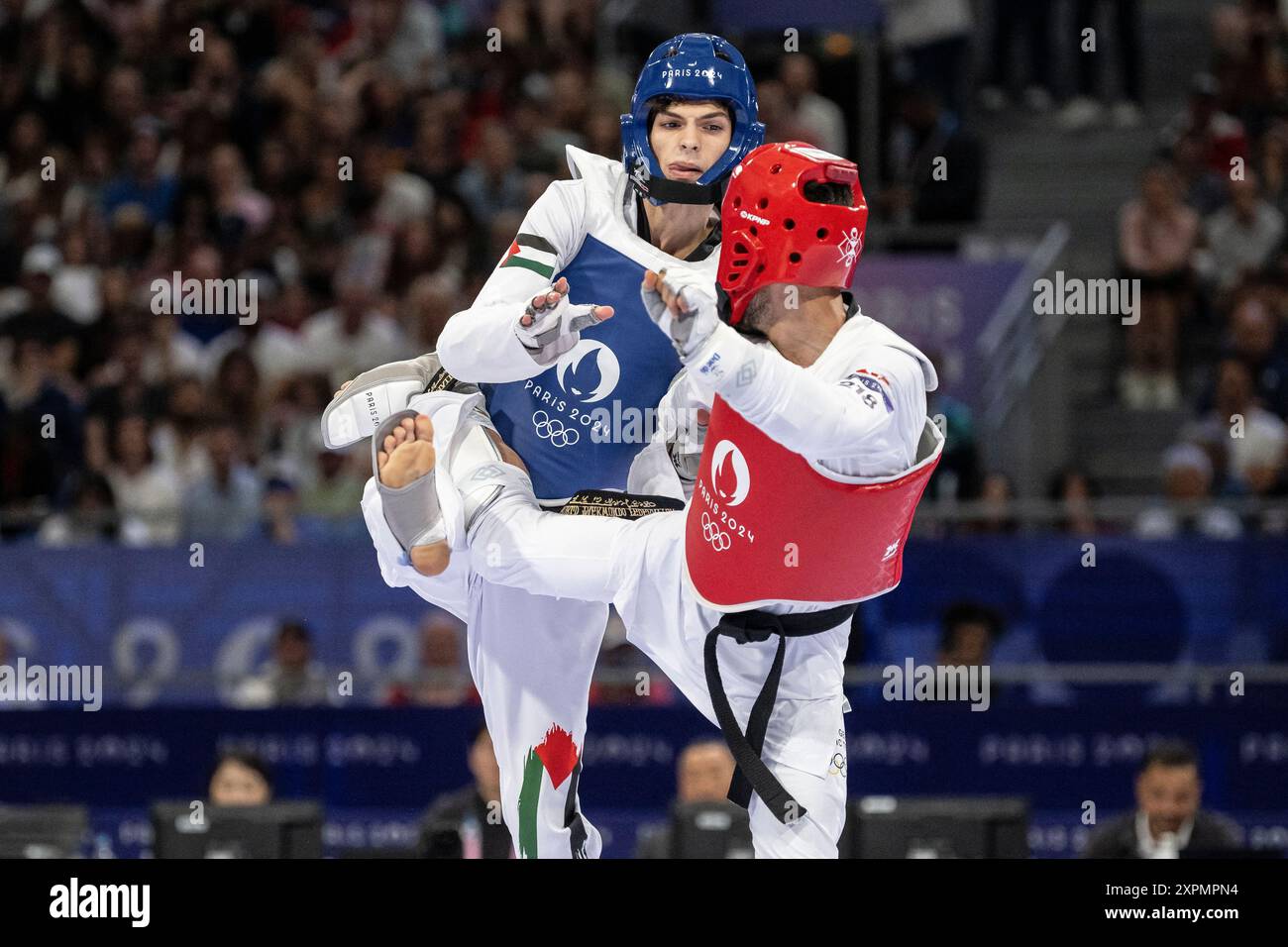 Paris, France. 07th Aug, 2024. Palestine's Omar Yaser Ismail and ...