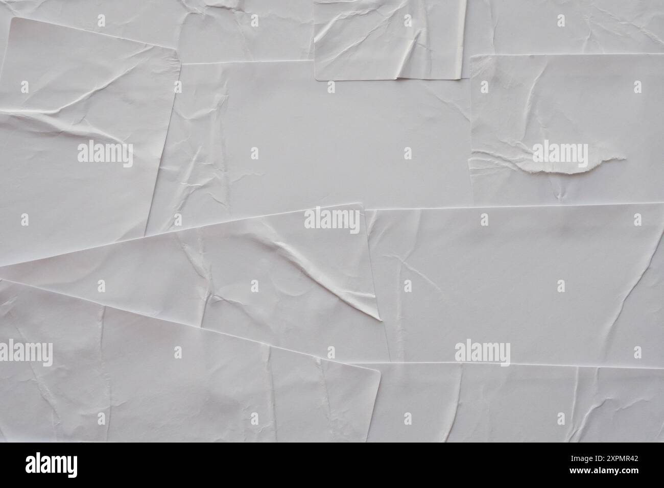 Blank white crumpled and creased sticker paper poster texture ...