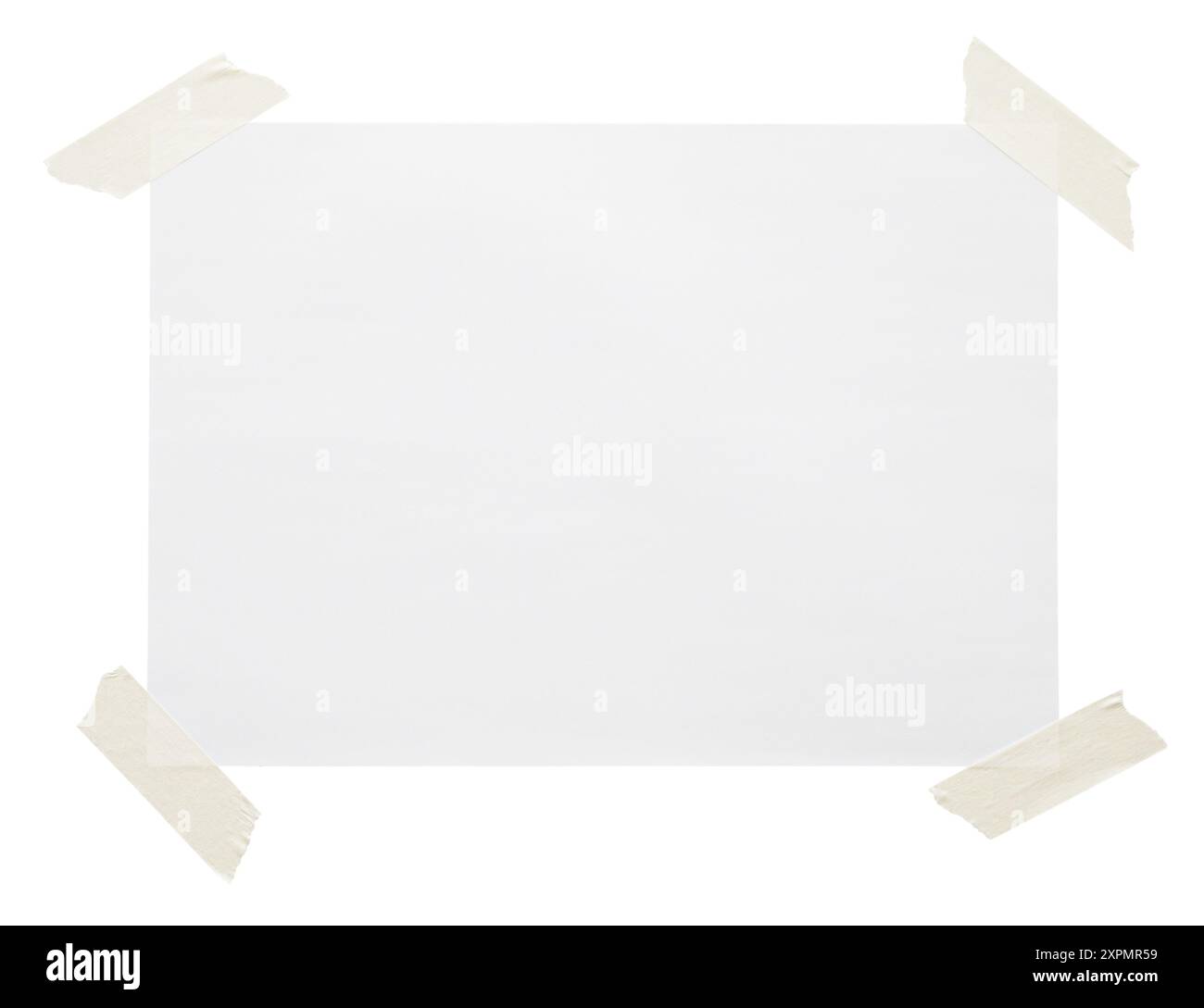 blank note paper with adhesive tape isolated on white background Stock ...