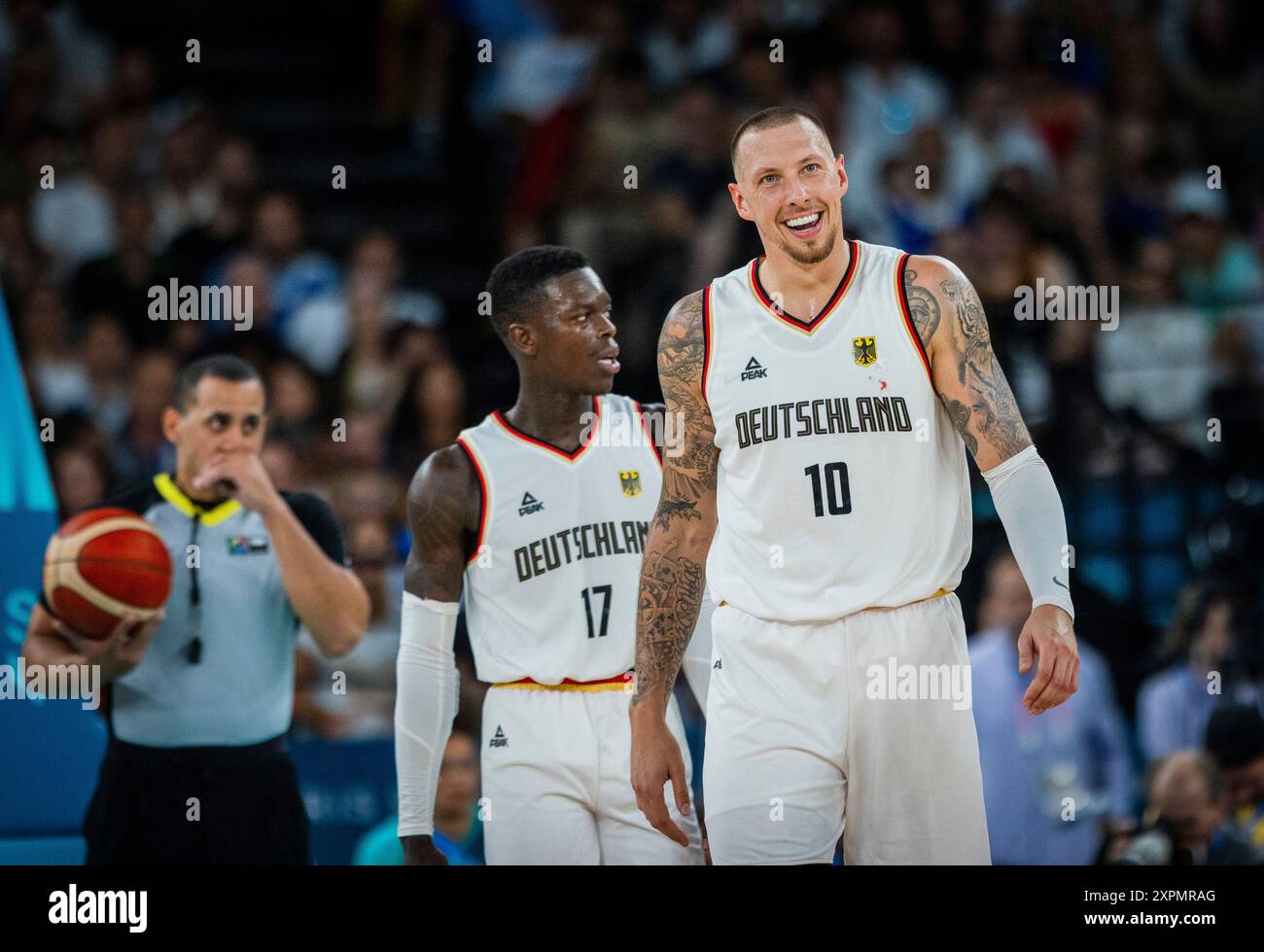 Paris, France. 6th AUG 2024. Daniel Theis (GER) Dennis Schroder (GER) Paris 2024 Olympic Games ...
