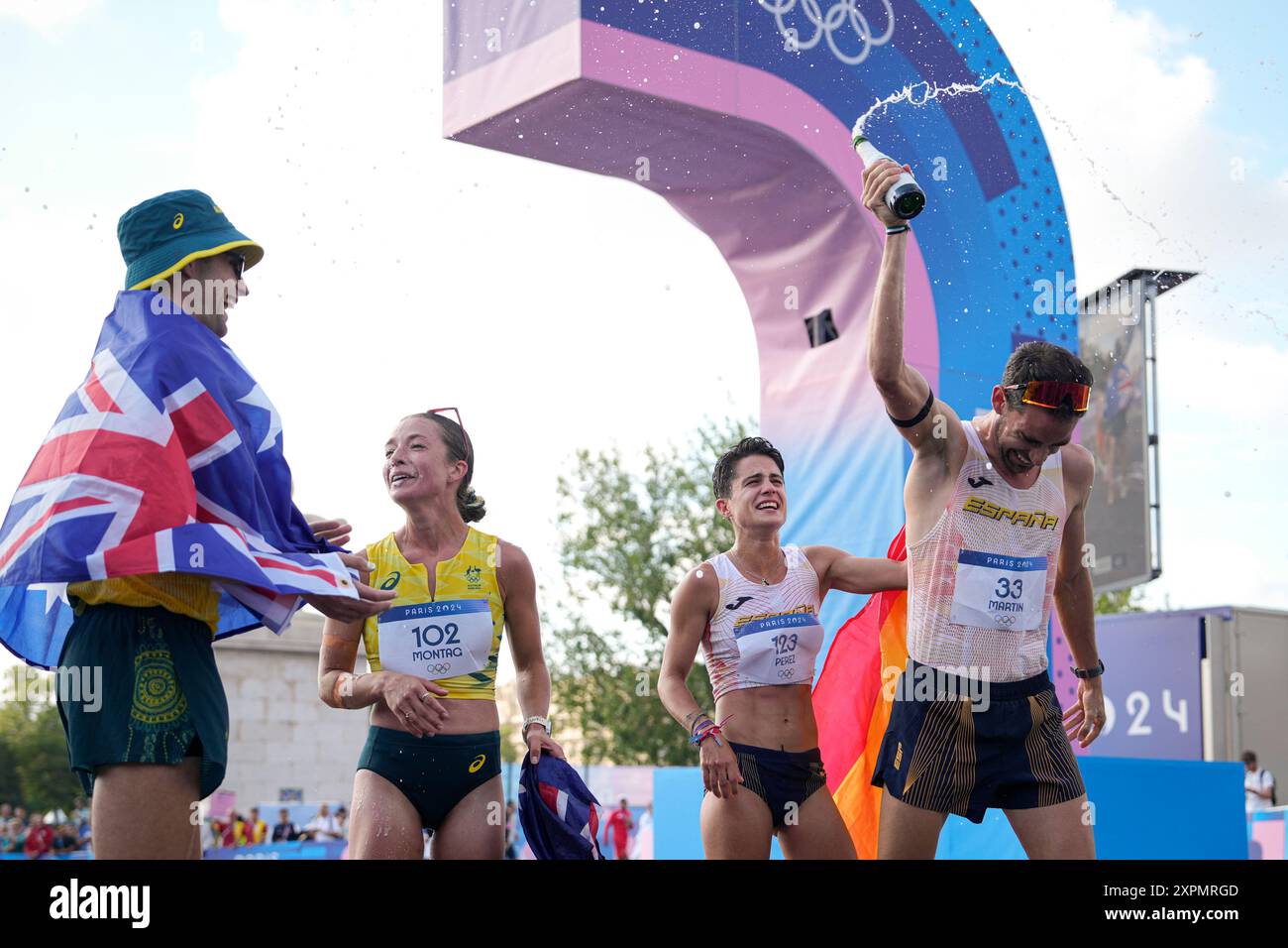 Australia's Rhydian Cowley, left, Australia's Jemima Montag, second ...