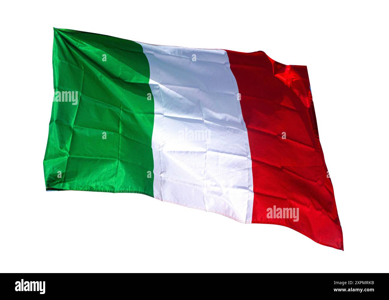 Italian national flag of Italy, Europe isolated on white background ...
