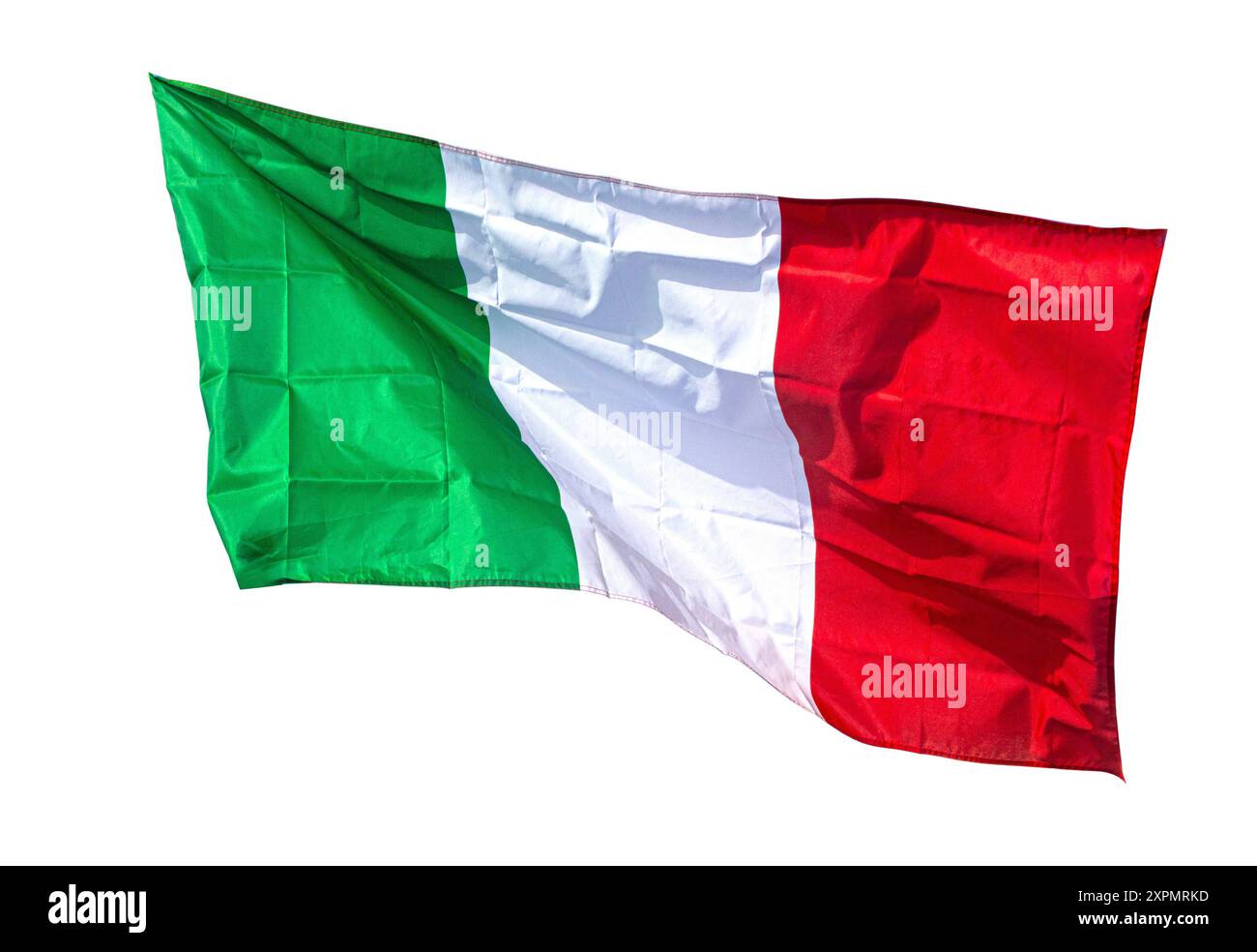 Italian national flag of Italy, Europe isolated on white background ...