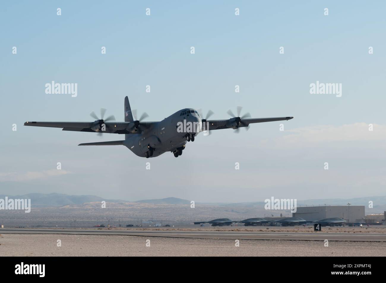 A C-130J Hercules assigned to the 40th Airlift Squadron departs to ...