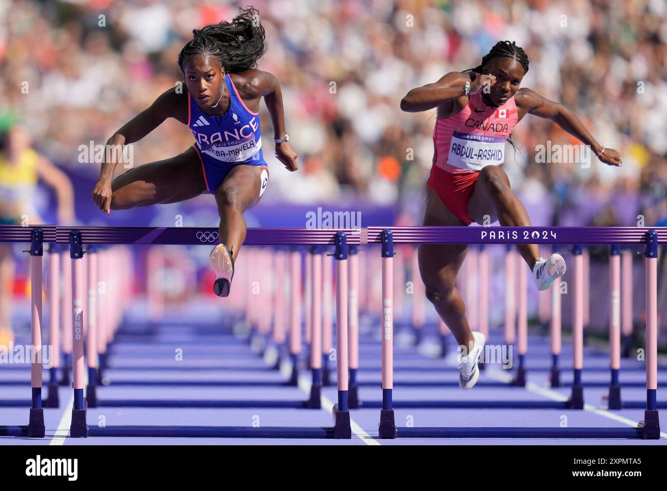 Cyrena Samba-Mayela, left, of France, and Mariam Abdul-Rashid, of ...