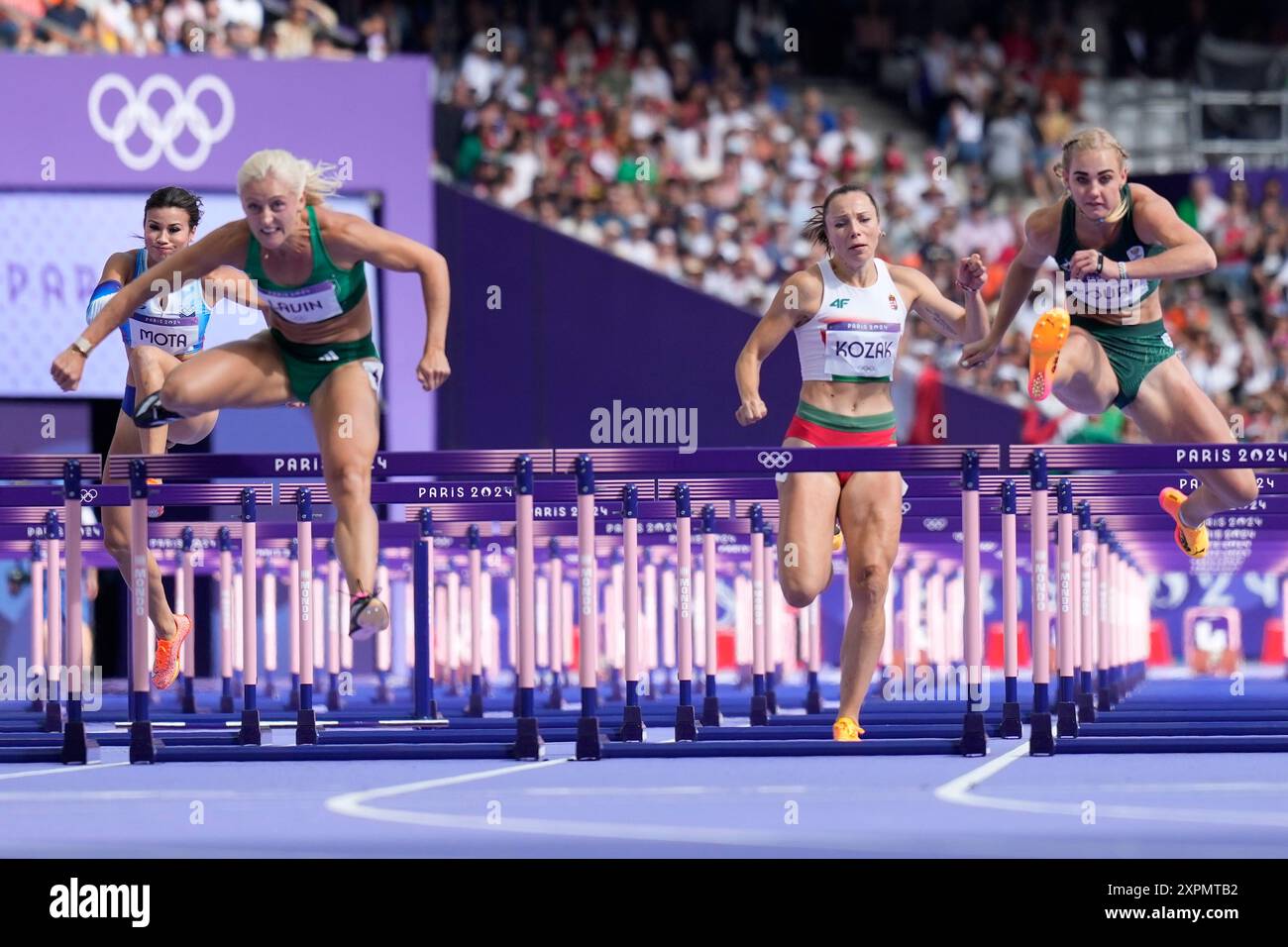 Sarah Lavin, left, of Ireland, Luca Kozak, of Hungary and Marione ...