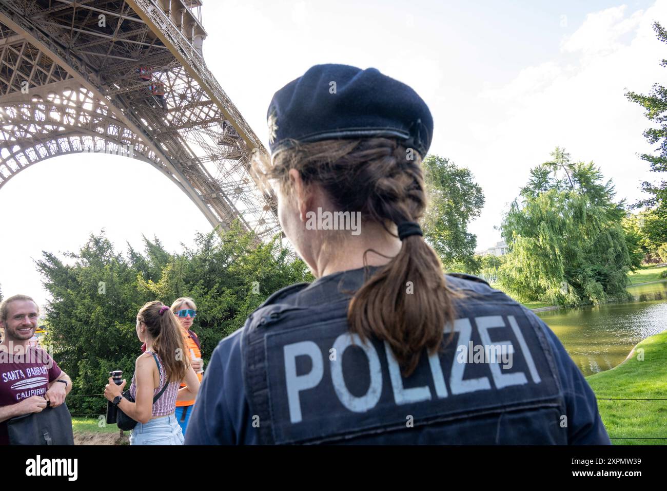 Paris, France. 06th Aug, 2024. A German policewoman is seen during a ...
