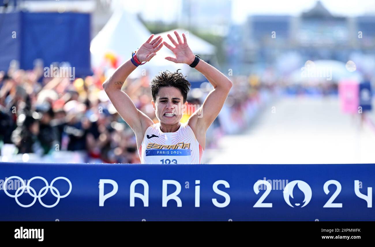 Paris, France. 07th Aug, 2024. Olympics, Paris 2024, athletics, walking ...