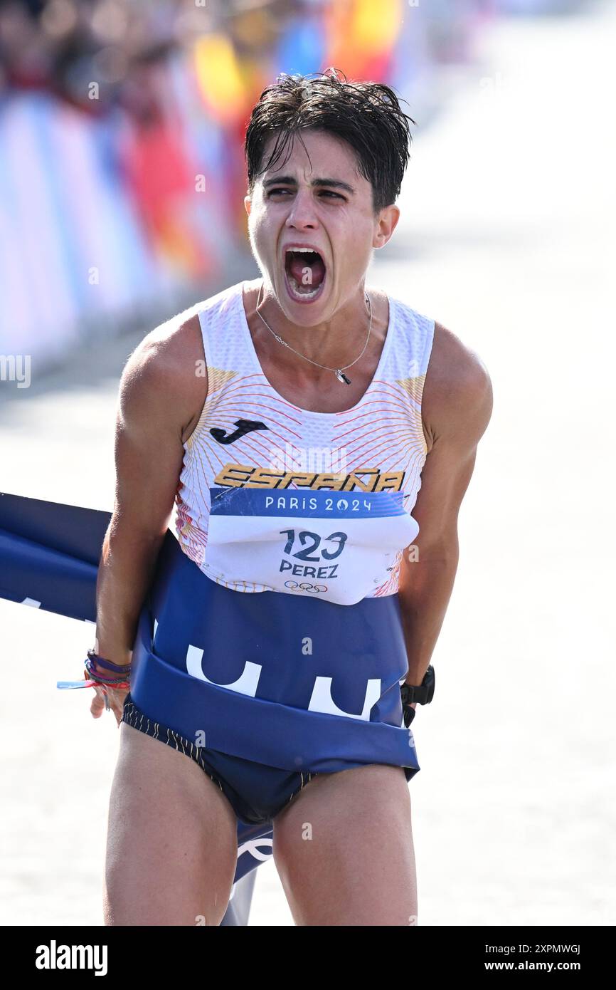 Paris, France. 07th Aug, 2024. Olympics, Paris 2024, athletics, walking ...