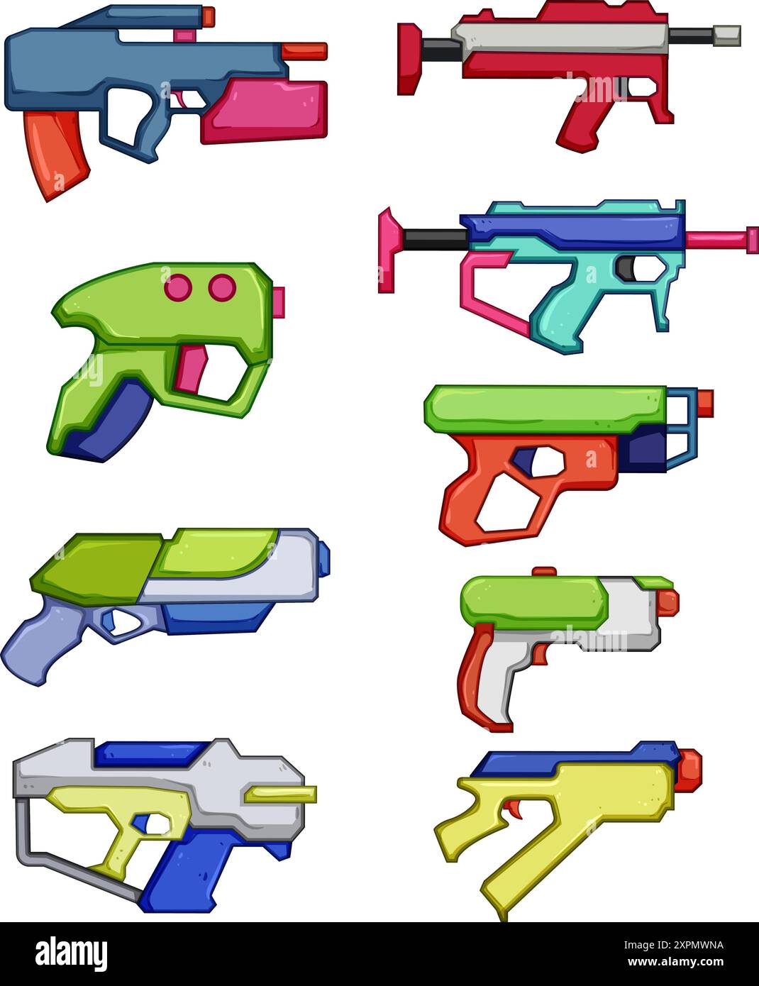 blaster gun set cartoon vector illustration Stock Vector Image & Art ...