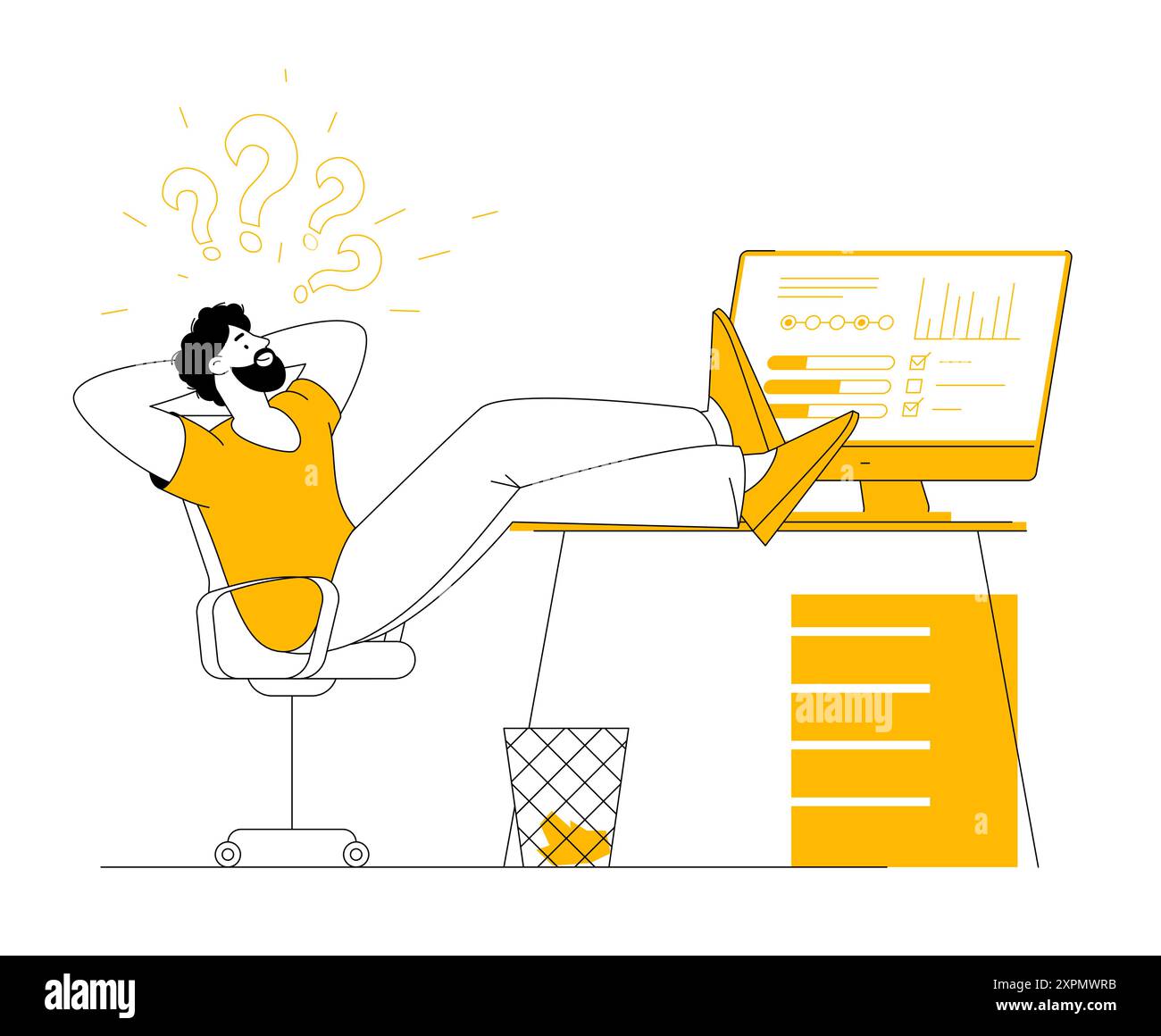 Man thinking business sitting Stock Vector Images - Alamy