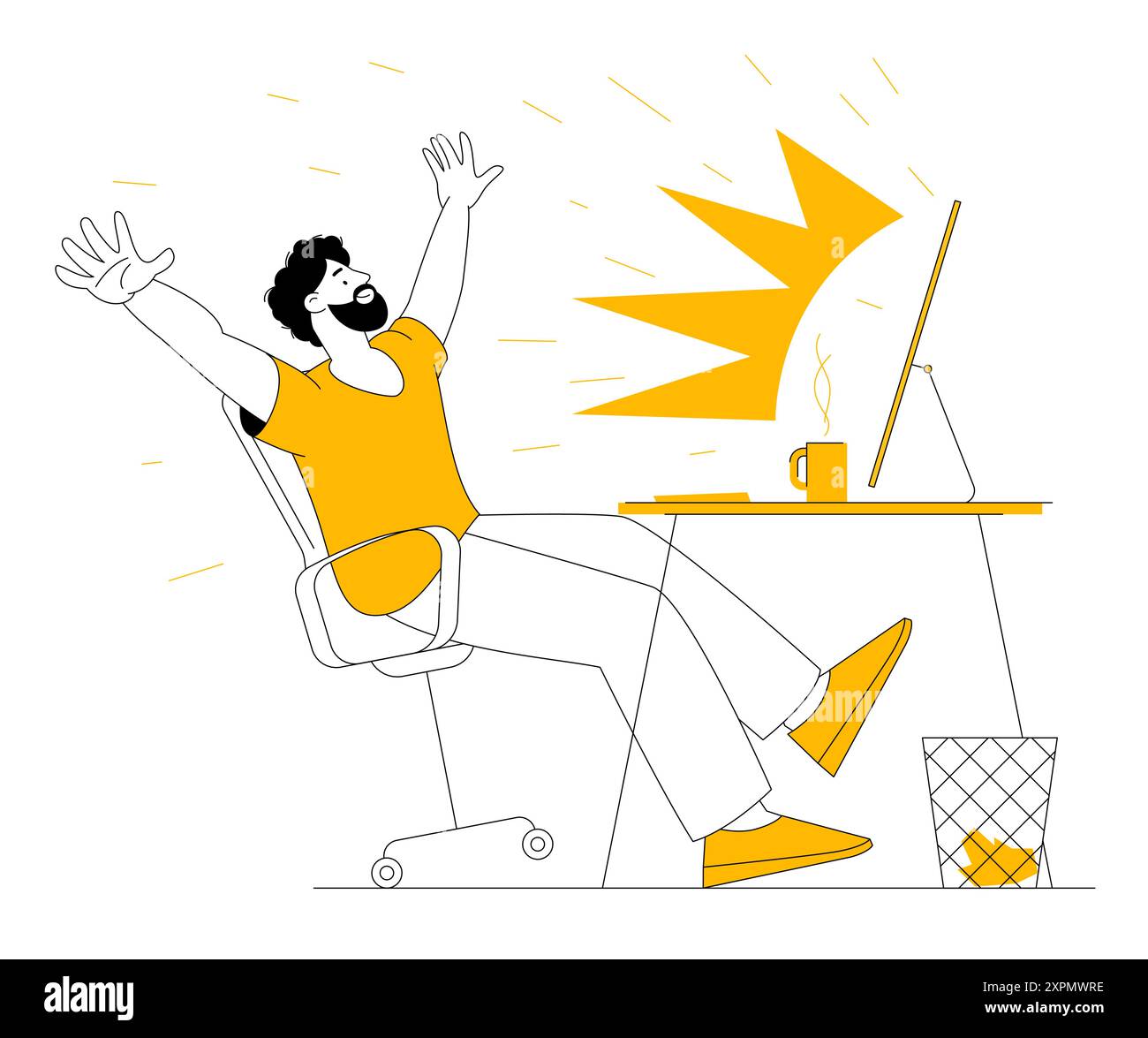 Overjoyed at his success Stock Vector Images - Alamy