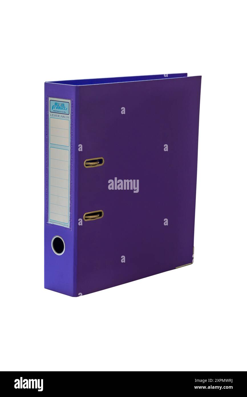 purple lever arch file isolated on white background Stock Photo - Alamy
