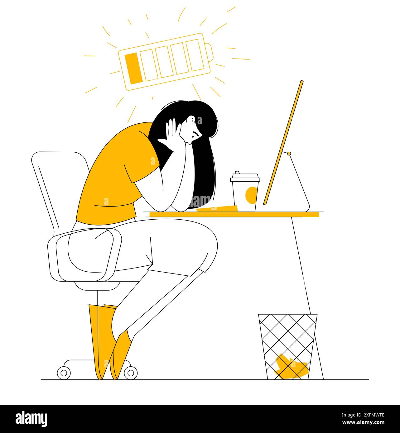 Workplace burnout Stock Vector Images - Alamy