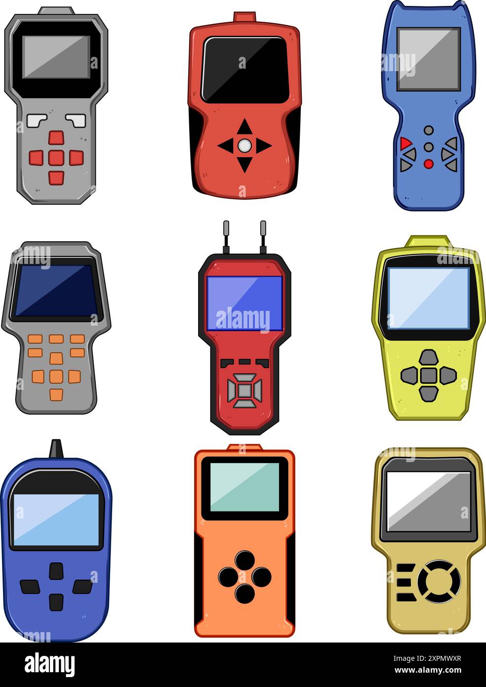 car diagnostic scanner set cartoon vector illustration Stock Vector ...