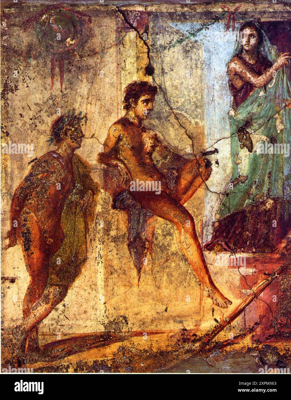 Scene from the tragedy Iphigenia in Tauris by Euripides. In the center ...