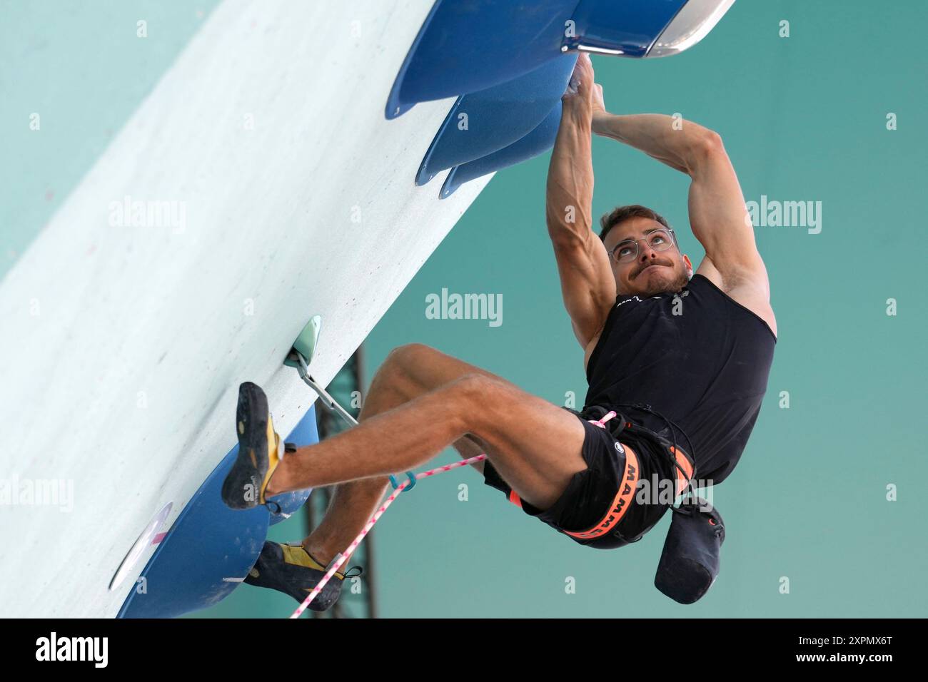 Yannick Flohe of Germany competes in the men's boulder and lead ...