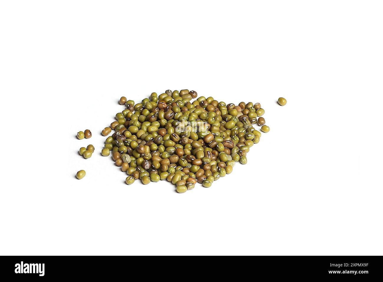 pile of mung beans on a white background Stock Photo - Alamy
