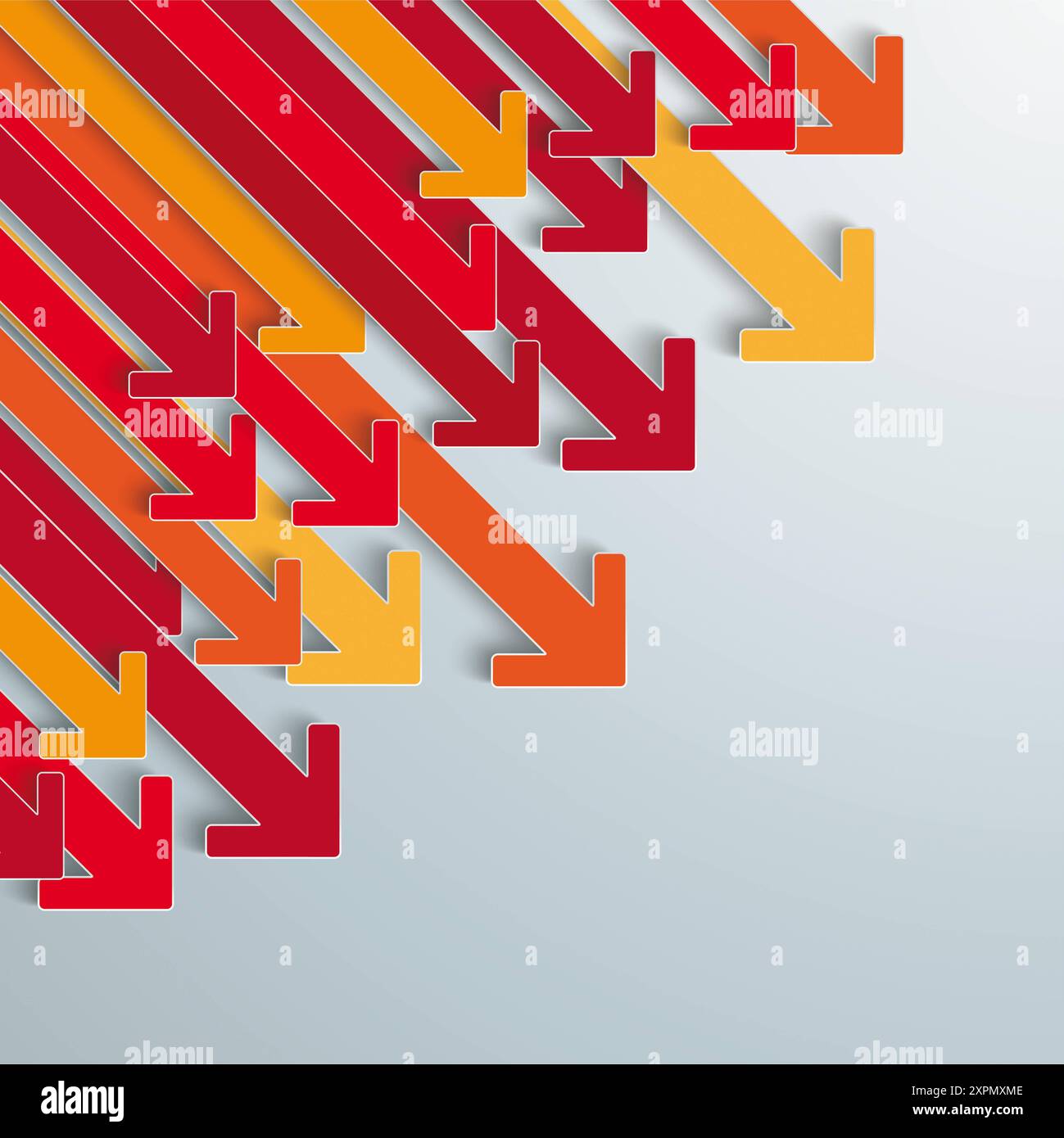 Colored Downward Arrows Colored downward arrows on the grey background ...