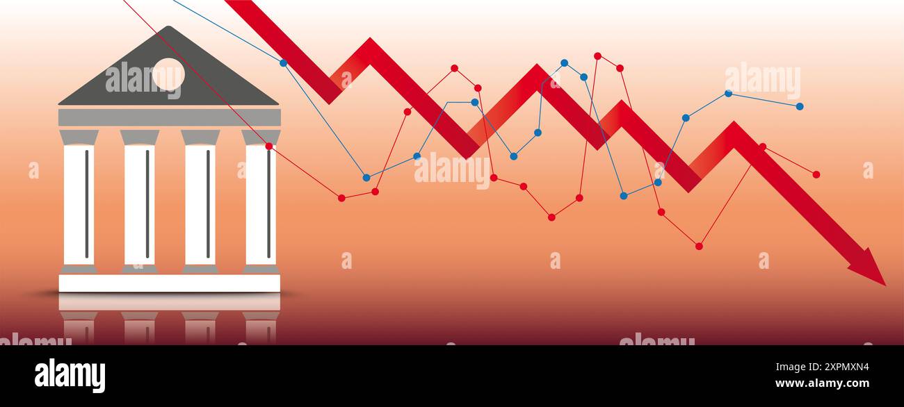 Stock Market Crash Downturn Chart Header Stock market crash chart on ...