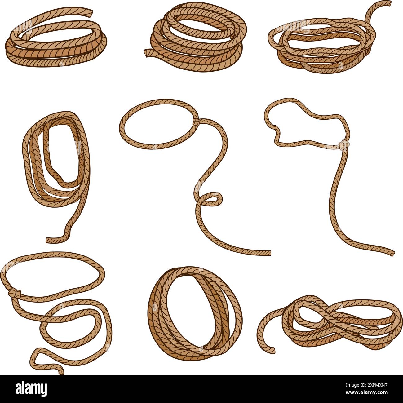 lasso set cartoon vector illustration Stock Vector Image & Art - Alamy