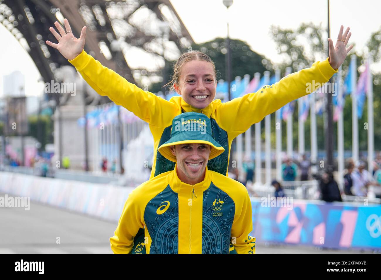 Bronze medalists Australia's Rhydian Cowley and Australia's Jemima ...