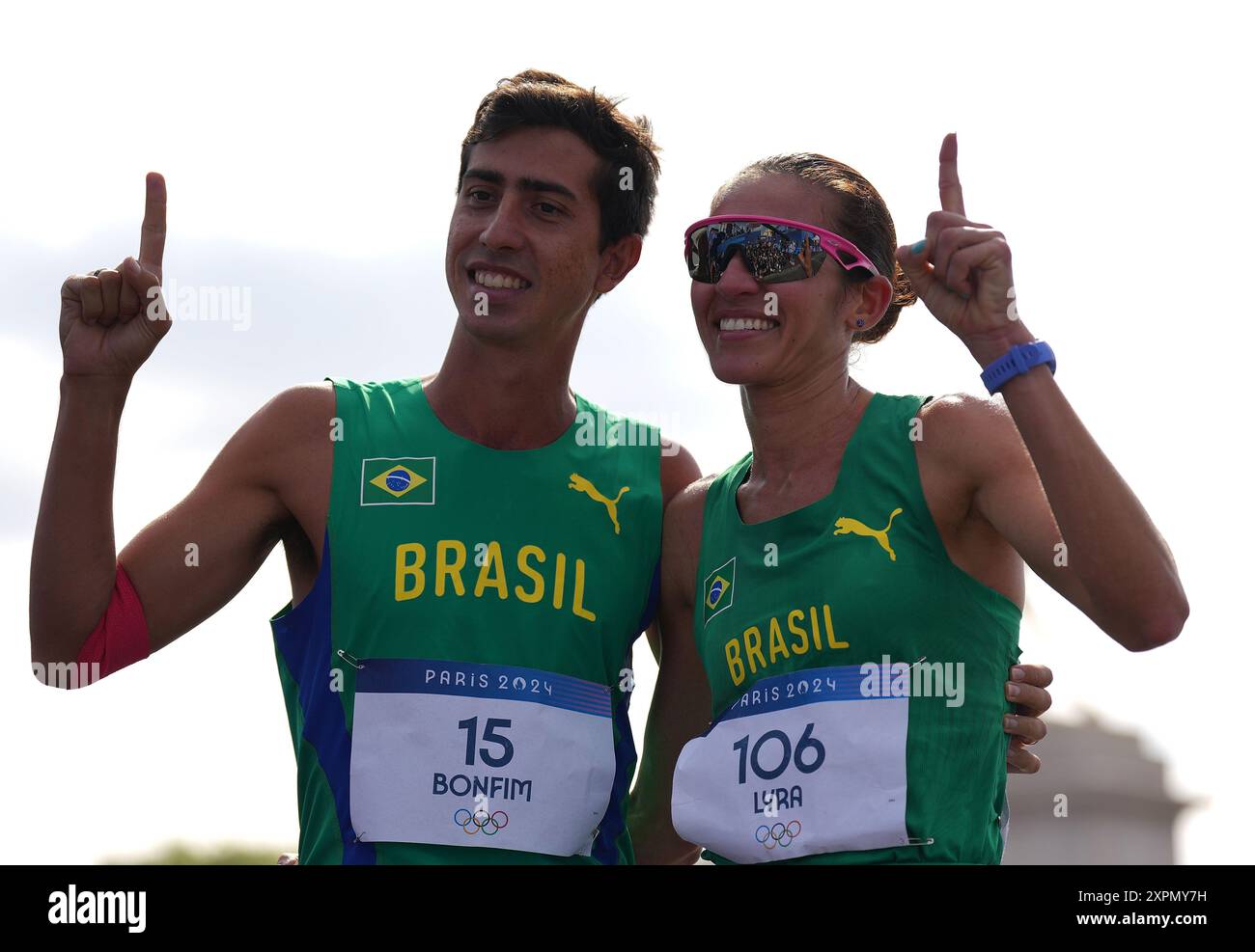 Paris, France. 7th Aug, 2024. Caio Bonfim (L) and Viviane Lyra of ...