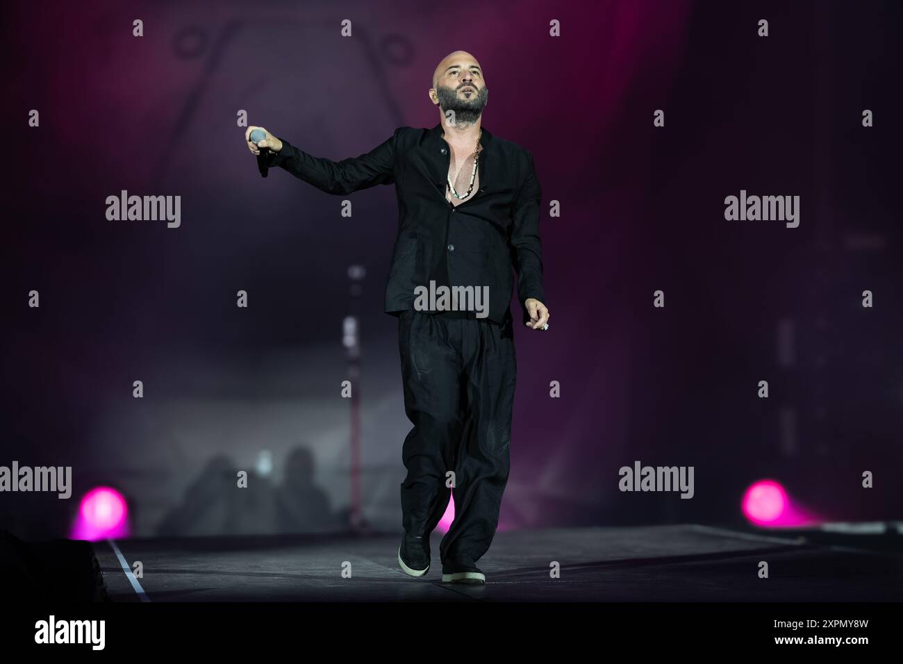 Giuliano Sangiorgi (Negramaro) performs live at Maradona Stadium in ...