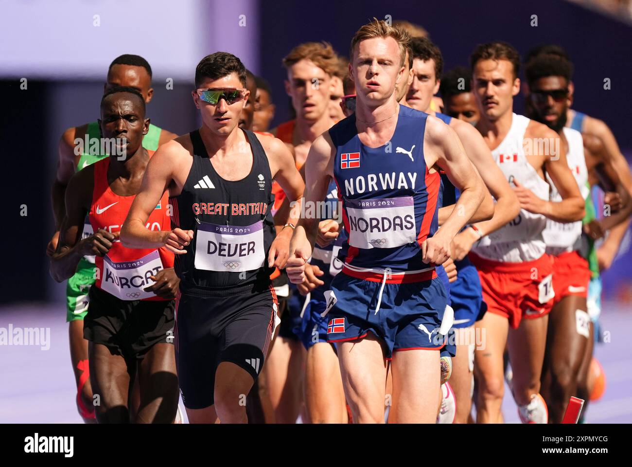 Great Britain's Patrick Dever during the Men's 5000m heats at the Stade de France on the twelfth ...