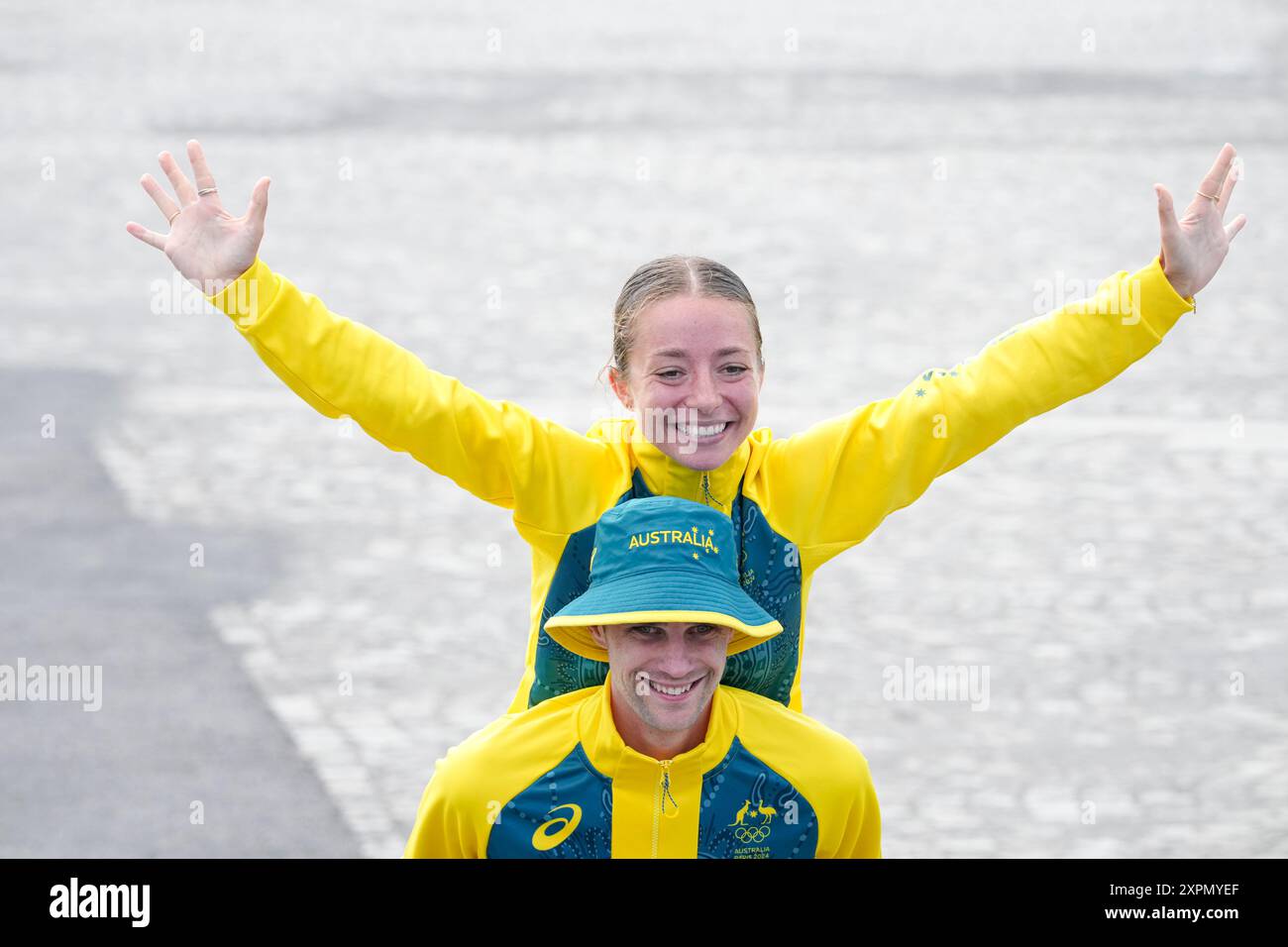 Bronze medalists Australia's Rhydian Cowley and Australia's Jemima ...