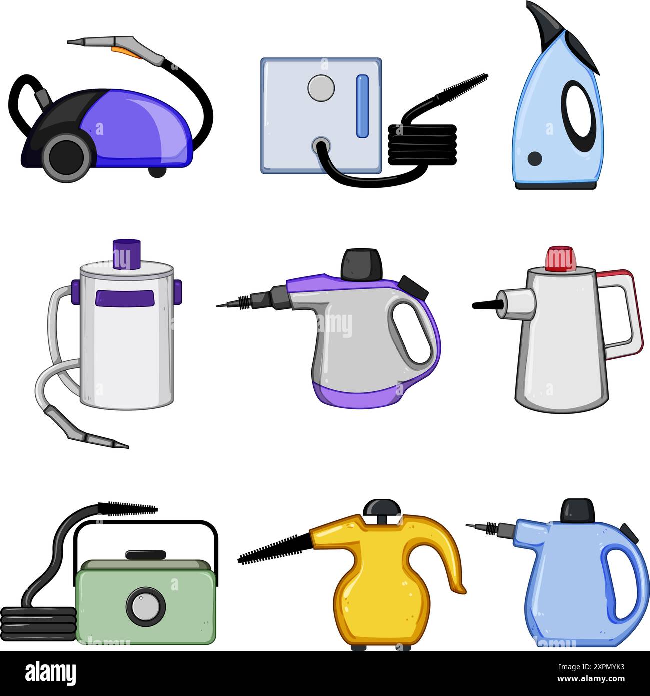 steam cleaner set cartoon vector illustration Stock Vector Image & Art ...